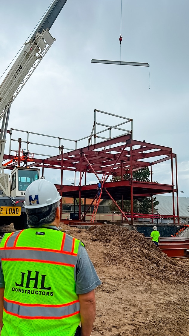 June 2023 - Beam Placement, Mullen High School - JHL Constructors
